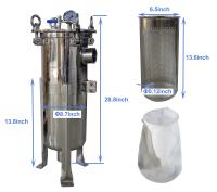 China 62KG Weight 304 Stainless Steel Bag Water Filter for Hotels 2.7 sq ft Filtering Area for sale