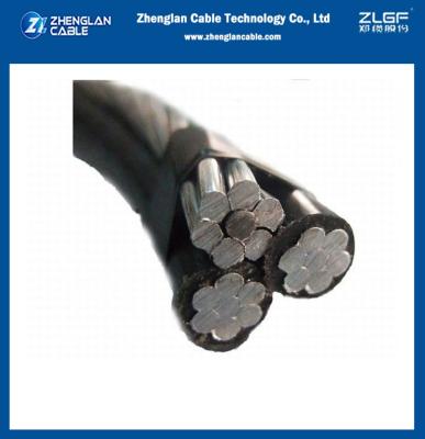 China Overhead Insulated Cable ABC 0.6/1KV AAC/XLPE+ACSR 2X6AWG+1X6AWG Triplex Type Aluminum Conductors for sale