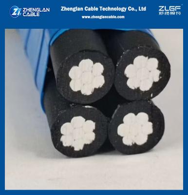 China Overhead Insulated Aluminium Conductor 4X16 4X25 4X35 4X50 mm2 4 Cores Low Voltage Aerial Bundled ABC Cable for sale