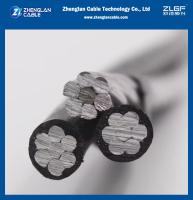 China 0.6/1kv Aluminum / Aluminum Alloy Conductor XLPE Insulated 2*1/0+1/0 AAAC AWG ABC Cable Overhead Bundled Electric Wire Service Drop Triplex for sale