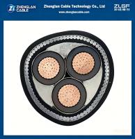 China Medium Power Cable 6.35/11KV CU/SC/XLPE/SC/CTS/PVC/SWA/PVC 3x120mm2 copper conductor steel wire armored for sale