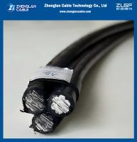 China 0.6/1kV All Insulated Triplex ABC Cable 2×1/0AWG+1/0AWG | AAC/XLPE + AAAC/XLPE Self-Supporting Aerial Cable for sale