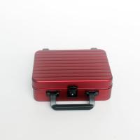 China Small Pure Aluminum Beauty Case Red Aluminum Cosmetic Cases Store Jewelry for sale