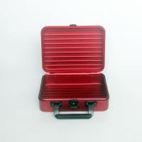 China Small Pure Aluminum Beauty Case Red Aluminum Cosmetic Cases Store Jewelry for sale