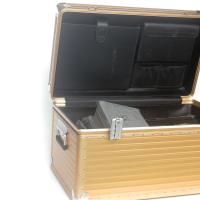 China Large Golden Aluminium Flight Case With Big Handle For Army for sale