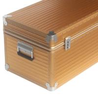 China Large Golden Aluminium Flight Case With Big Handle For Army for sale