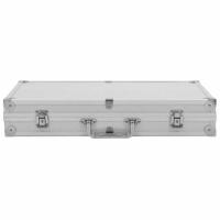 China Custom Gun Carrying Case , Portable Hard Sided Gun Box Silver With Foam for sale