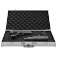 China Custom Gun Carrying Case , Portable Hard Sided Gun Box Silver With Foam for sale