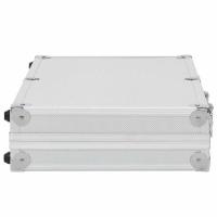China Custom Gun Carrying Case , Portable Hard Sided Gun Box Silver With Foam for sale