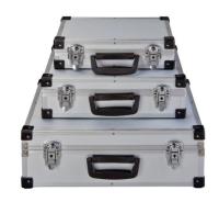 China 3 In 1 Aluminum Hand Tool Boxes ABS Light Weight Silver for sale