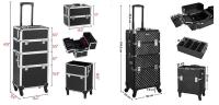 China 2 In 1 Aluminum Makeup Trolley Case Pink Color On Wheels for sale