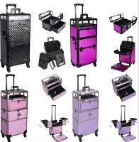 China 3 In 1 4MM MDF Aluminum Makeup Trolley Case For Cosmetics for sale