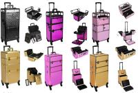 China 3 In 1 4MM MDF Aluminum Makeup Trolley Case For Cosmetics for sale