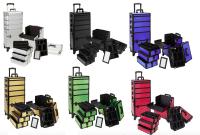 China 5 In 1 Aluminum Rolling Makeup Case Beauty Cosmetics With Wheels for sale