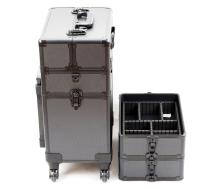 China Aluminum Trolley Makeup Case/Pro Makeup Case with Locks and Dividers for Secure and Organized Storage for sale