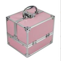 China Light Weight Aluminum Cosmetic Cases, Red Lining Small Aluminum Cosmetic Vanity Case for sale