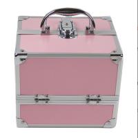 China Light Weight Aluminum Cosmetic Cases, Red Lining Small Aluminum Cosmetic Vanity Case for sale