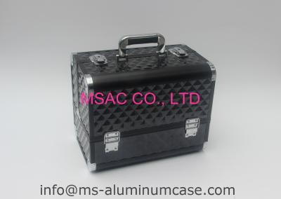 China Black Aluminium Beauty Case With Two Locks L 260 X W 150 X H 160mm Moistureproof for sale