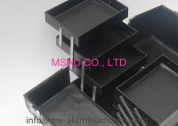China Black Aluminium Beauty Case With Two Locks L 260 X W 150 X H 160mm Moistureproof for sale