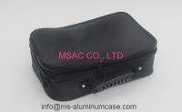 China Fabric Aluminium Beauty Case Black Professional Makeup Bag For Carry Tools for sale
