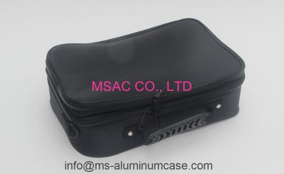China Fabric Aluminium Beauty Case Black Professional Makeup Bag For Carry Tools for sale