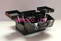 China Pu Leather Pro Makeup Cosmetics Cases Pure Black for sale