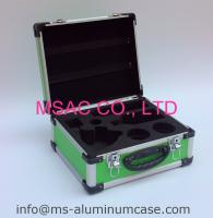 China Green Aluminum Hard Case With Die Cut EVA Inside For Medical Accessories for sale