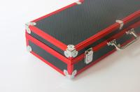 China Anodize Aluminum Hard Case No Lining With Plastic Panel Latches Red + Black for sale