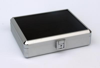 China Custom Small Silver Aluminum Cases With Transparent Arylic Panel For Packing Tools for sale