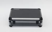 China 2.2 kgs Gray Aluminum Hard Case With Striped Panel And Die Cut Foam Layout Inside for sale