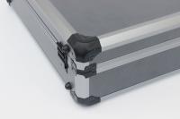 China 2.2 kgs Gray Aluminum Hard Case With Striped Panel And Die Cut Foam Layout Inside for sale