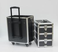 China Large Capacity Aluminum Instrument Case 370 X 245 X 780mm With Trolley for sale