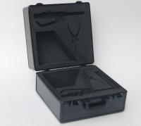 China Waterproof Aluminum Hard Case Two Metal Locks Black Fireproof Panel For Tools for sale
