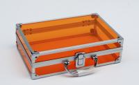 China Acrylic Small Aluminum Hard Case With Empty Inside Orange 260 * 170 * 150mm for sale