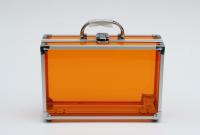 China Acrylic Small Aluminum Hard Case With Empty Inside Orange 260 * 170 * 150mm for sale