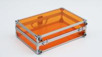 China Acrylic Small Aluminum Hard Case With Empty Inside Orange 260 * 170 * 150mm for sale