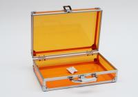 China Acrylic Small Aluminum Hard Case With Empty Inside Orange 260 * 170 * 150mm for sale