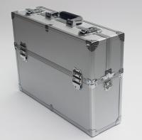 China Silver Lockable Aluminum Storage Box , Double Door Open Aluminium Tool Case for sale