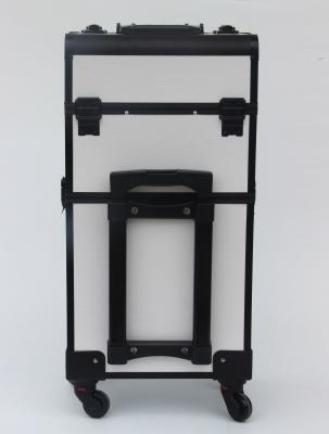 China Lockable Aluminum Pro Makeup Case White - Black Large Space For Storage for sale