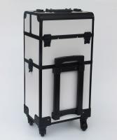 China Lockable Aluminum Pro Makeup Case White - Black Large Space For Storage for sale