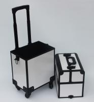 China Lockable Aluminum Pro Makeup Case White - Black Large Space For Storage for sale