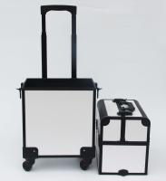 China Lockable Aluminum Pro Makeup Case White - Black Large Space For Storage for sale