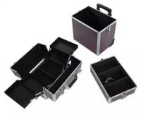 China Lockable Rolling Pro Makeup Case 4MM MDF With PU Leather Panel 360 * 245 * 705mm for sale