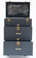 China PU Leather Lockable Pro Makeup Case With Wheels And Two Drawers For Storage for sale