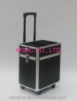 China Black Pro Makeup Case With Two Locks 4mm Thickness MDF And Aluminum Panel for sale