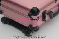 China Pink Aluminum Makeup Case With Light , Fireproof Luggage Makeup Case for sale