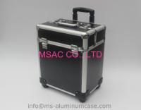 China Pink ABS Plain Trolley Aluminium Beauty Case With Wheels Large Storage Space for sale