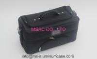 China Black Makeup Vanity Case Durable , Professional Makeup Bag 4 Trays Inside for sale