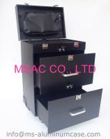 China Professional Trolley Aluminium Beauty Case With Wheels PVC Lining Waterproof for sale