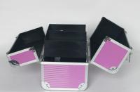 China Lockable Aluminium Beauty Case Light Weight With Striped ABS Panel for sale